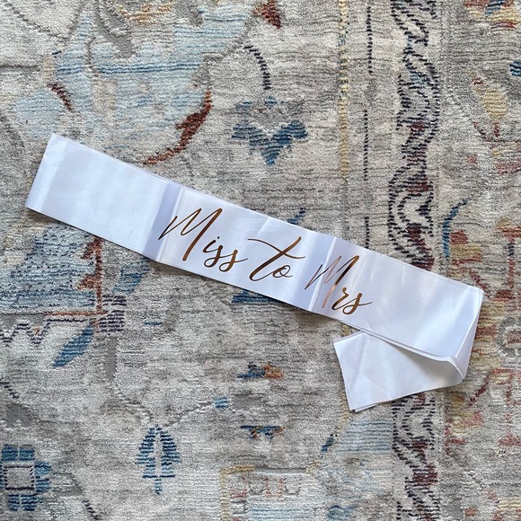 Accessories | Miss To Mrs Bridal Sash White Satin With Gold Lettering ...